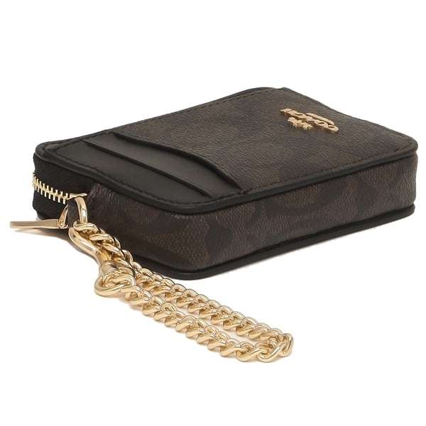 Coach small wallet with chain / brown & black – Aljawhara brands