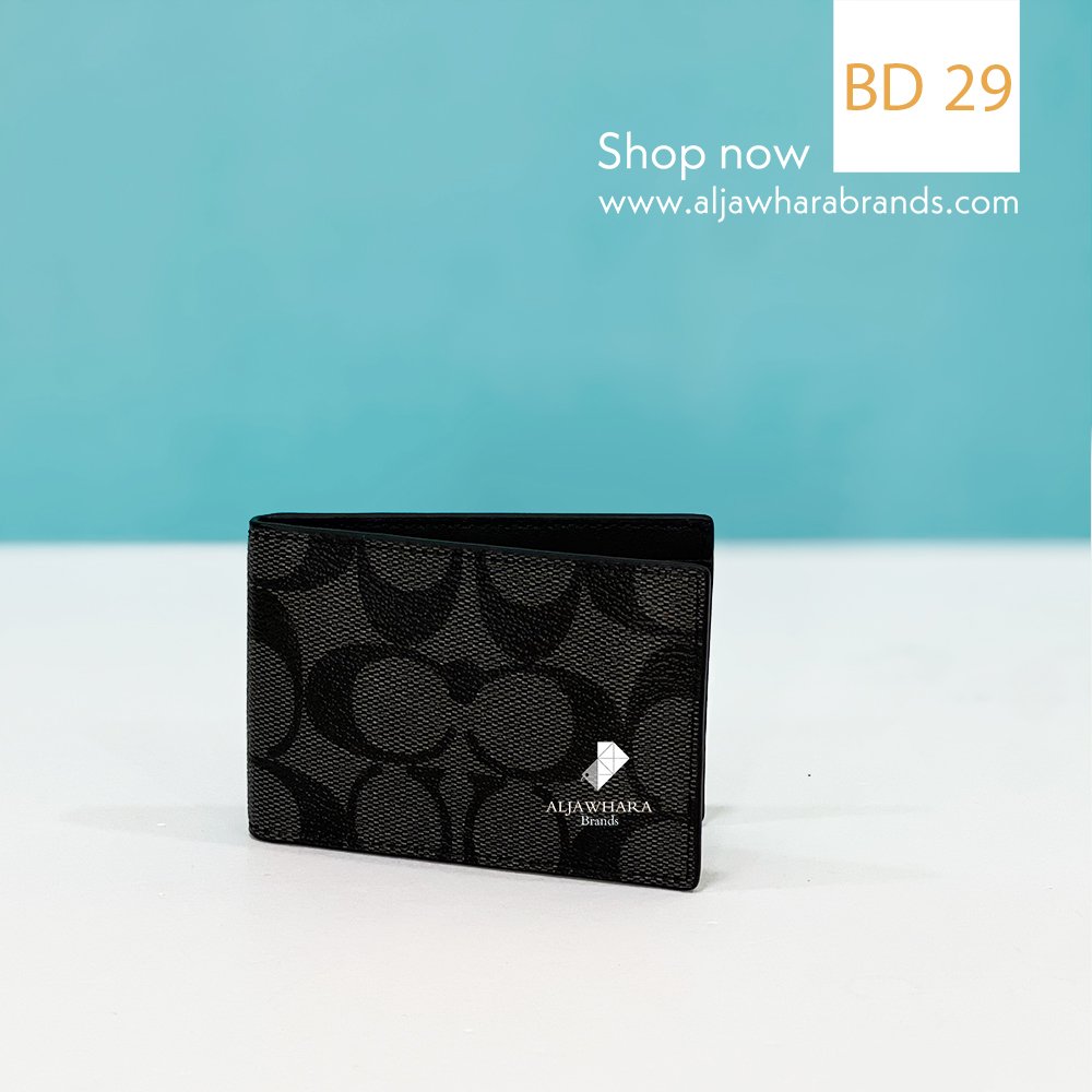 Coach mini wallet / charcoal – Aljawhara brands