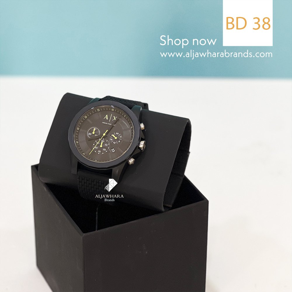 Armani Exchange men rubber watch / Black – Aljawhara brands