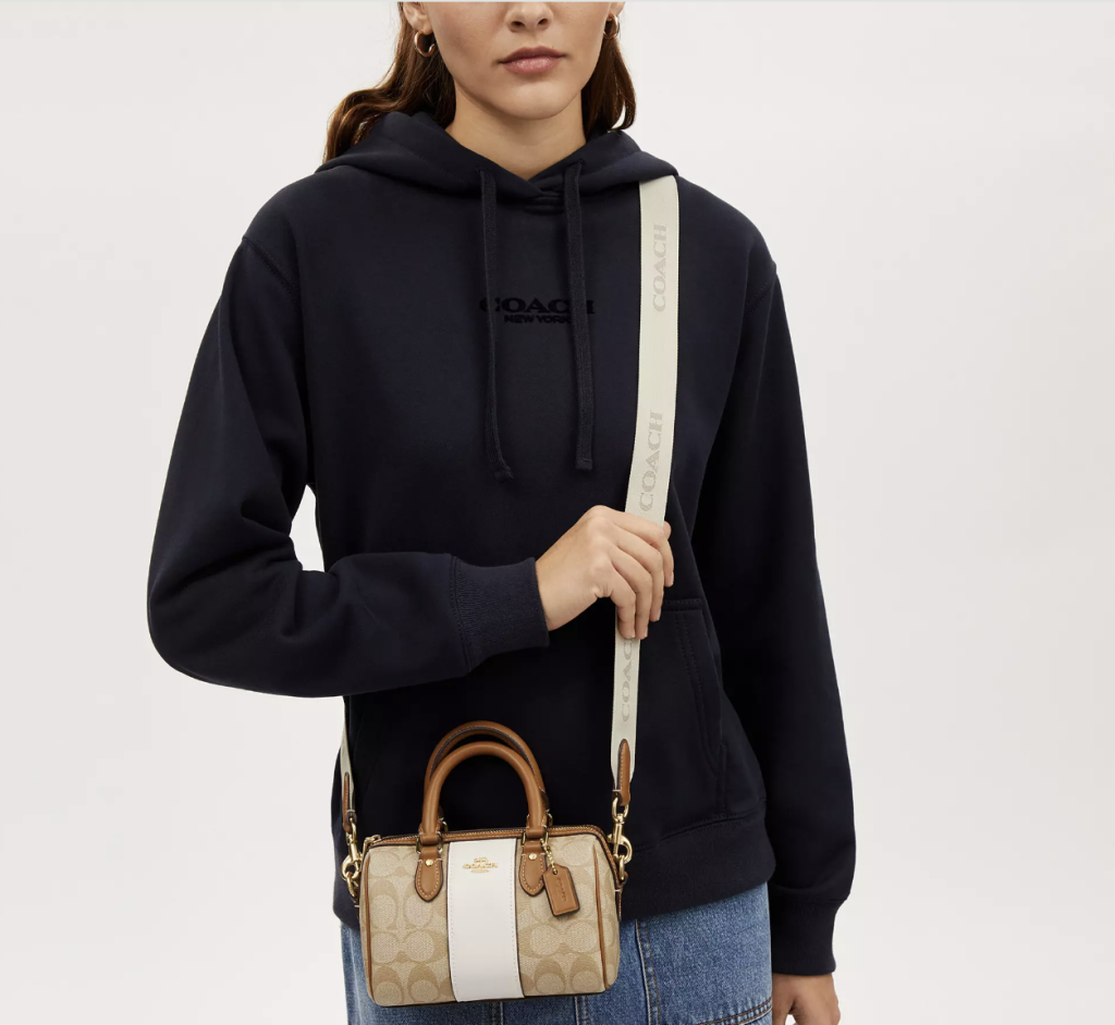 Coach Mini Rowan Crossbody In Signature Canvas With Stripe – Aljawhara ...