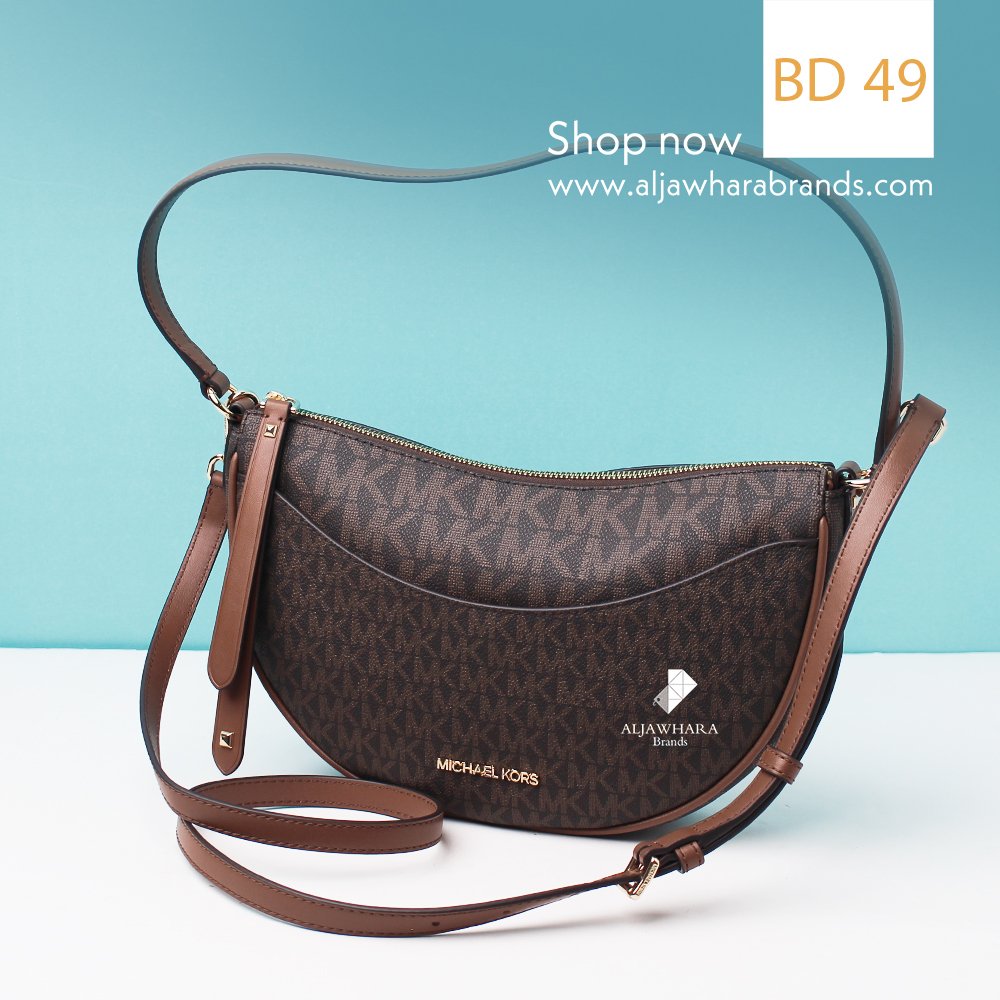 Michael kors Dover Medium Signature Logo Crossbody Bag/ brown ...